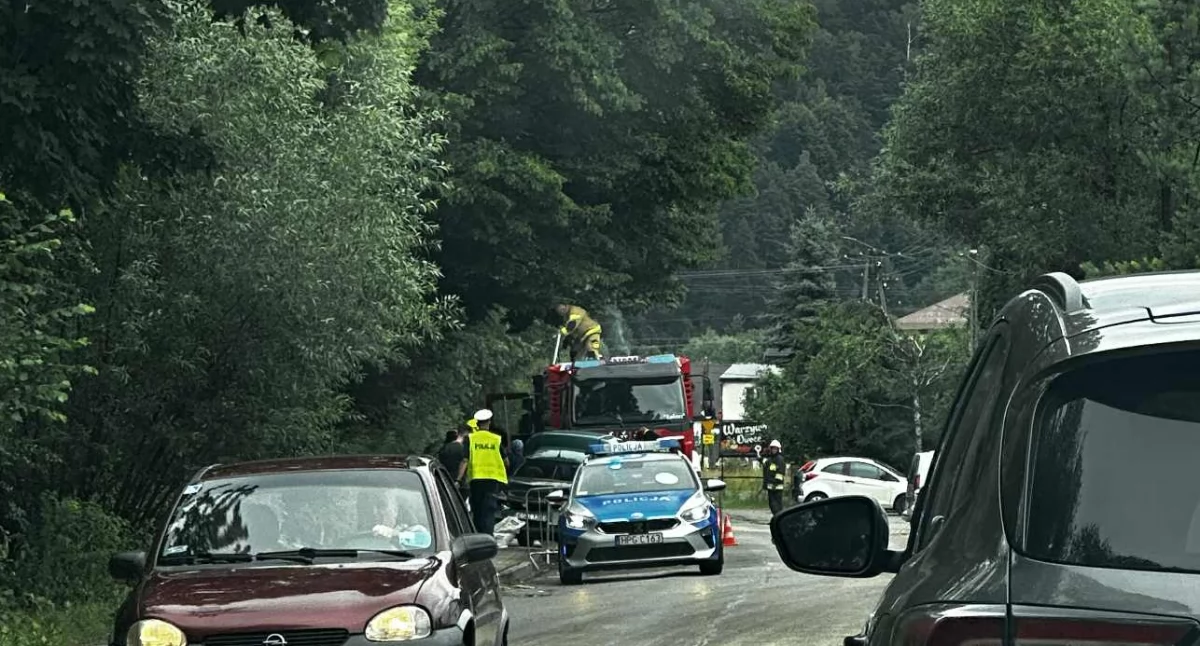 Zdarzenie drogowe w Stryszawie (wideo) Aktualizacja - wiadomości Sucha Beskidzka