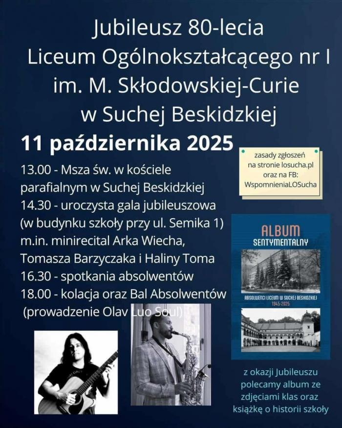 Suskie liceum świętuje! Weź udział w jubileuszu - wiadomości Sucha ...