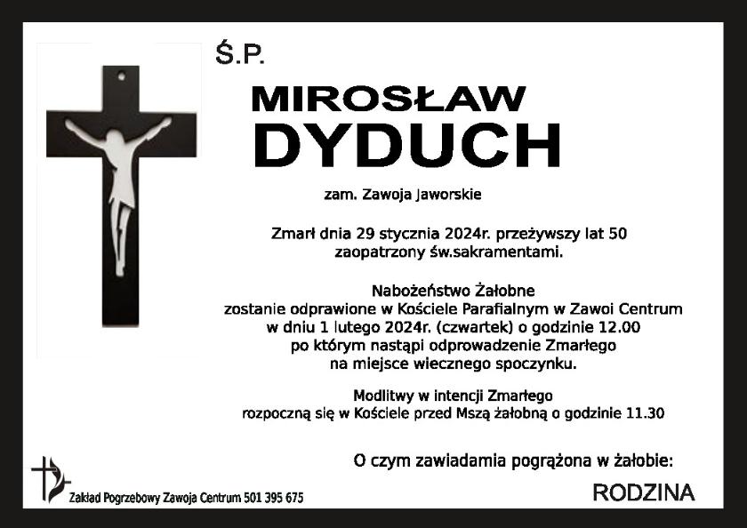 ŚP MIROSŁAW DYDUCH - nekrolog